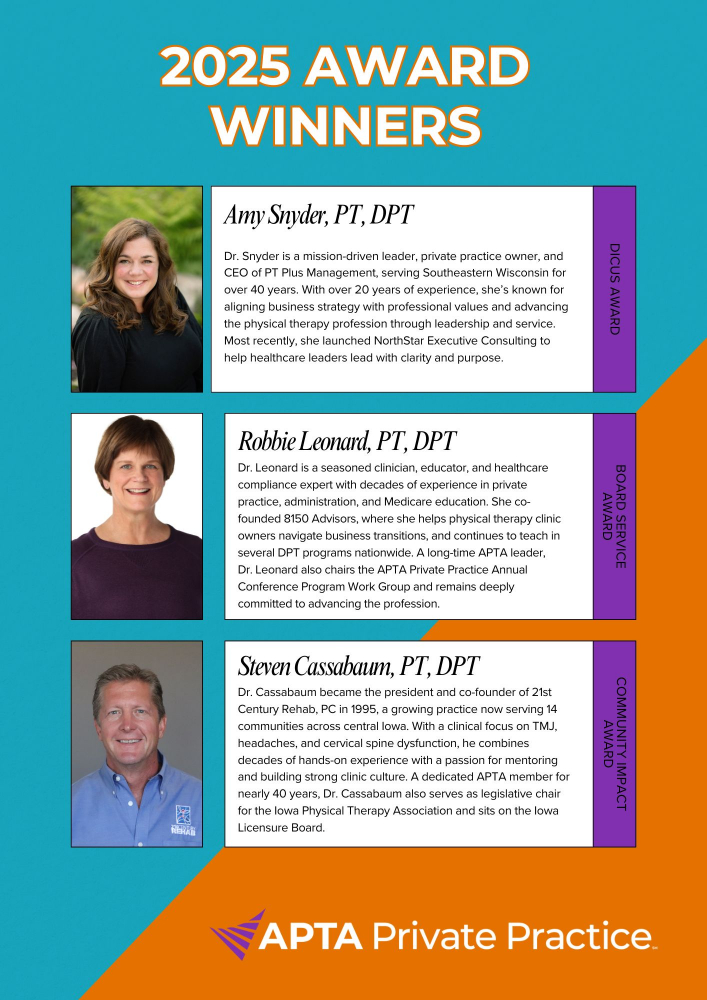 2025 Award Winners | APTA Private Practice